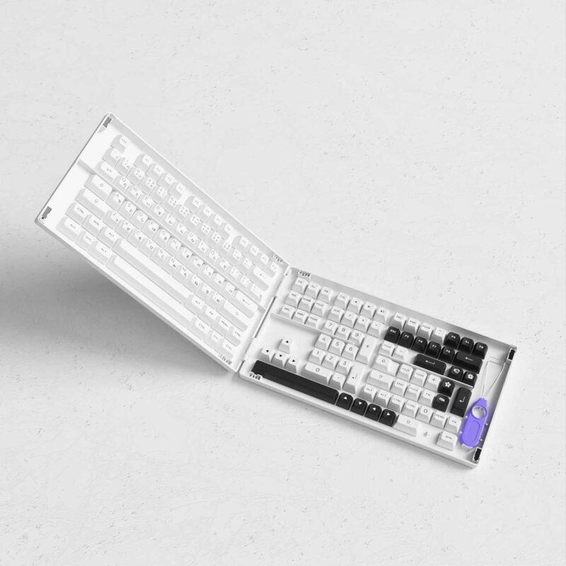 AKKO Keycap set – Black on White BoW (PBT Double-Shot/ASA profile/158 ...