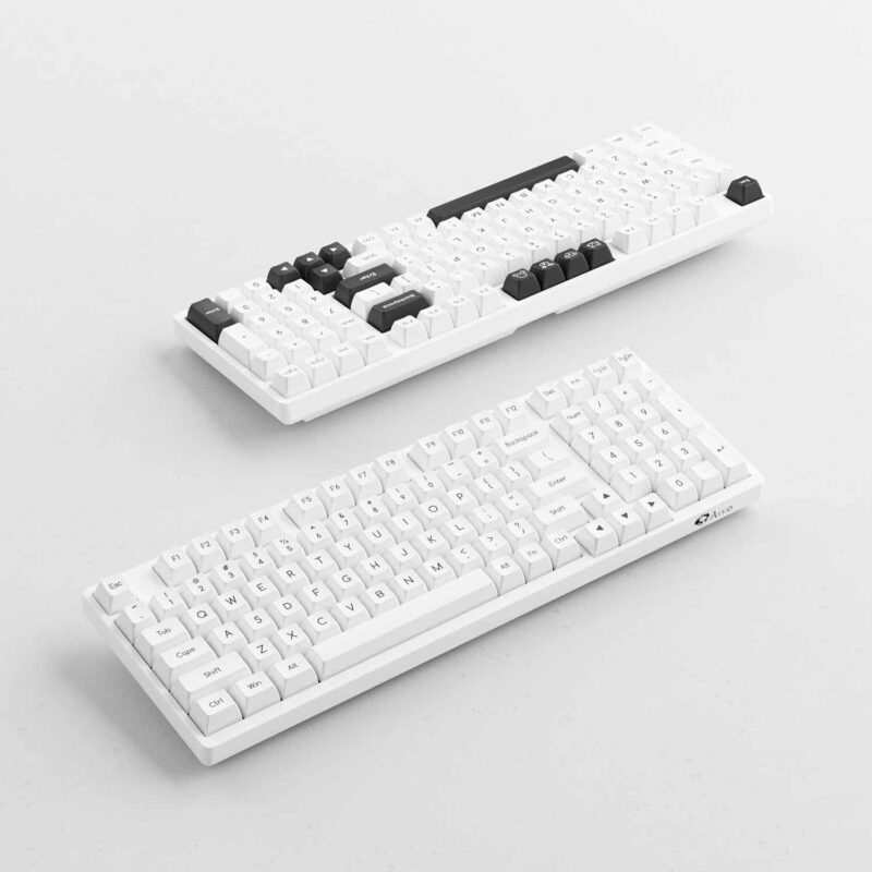 AKKO Keycap Set – Black on White BoW (ABS Double-Shot / SAL profile ...