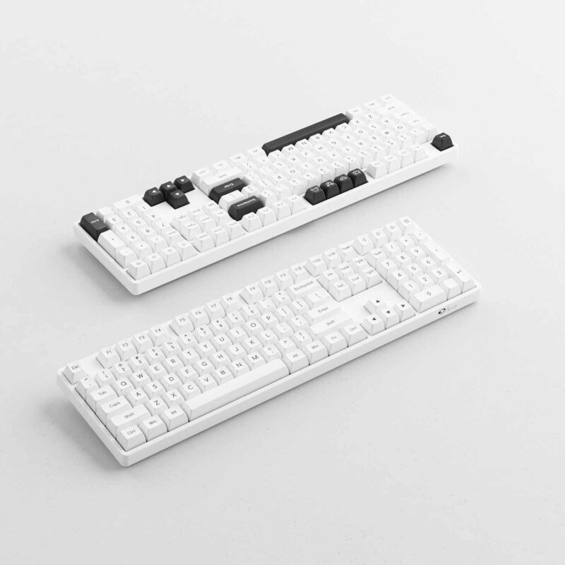 AKKO Keycap Set – Black on White BoW (ABS Double-Shot / SAL profile ...
