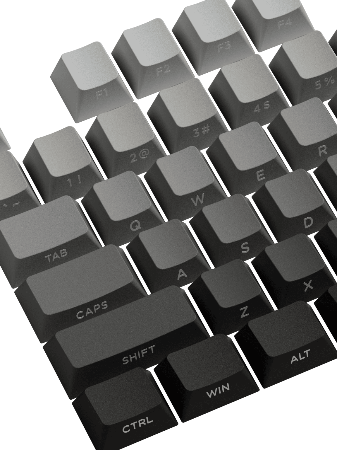 Veekos Black Gradient Keycaps (PBT Double-Shot / Cherry profile / 135 ...