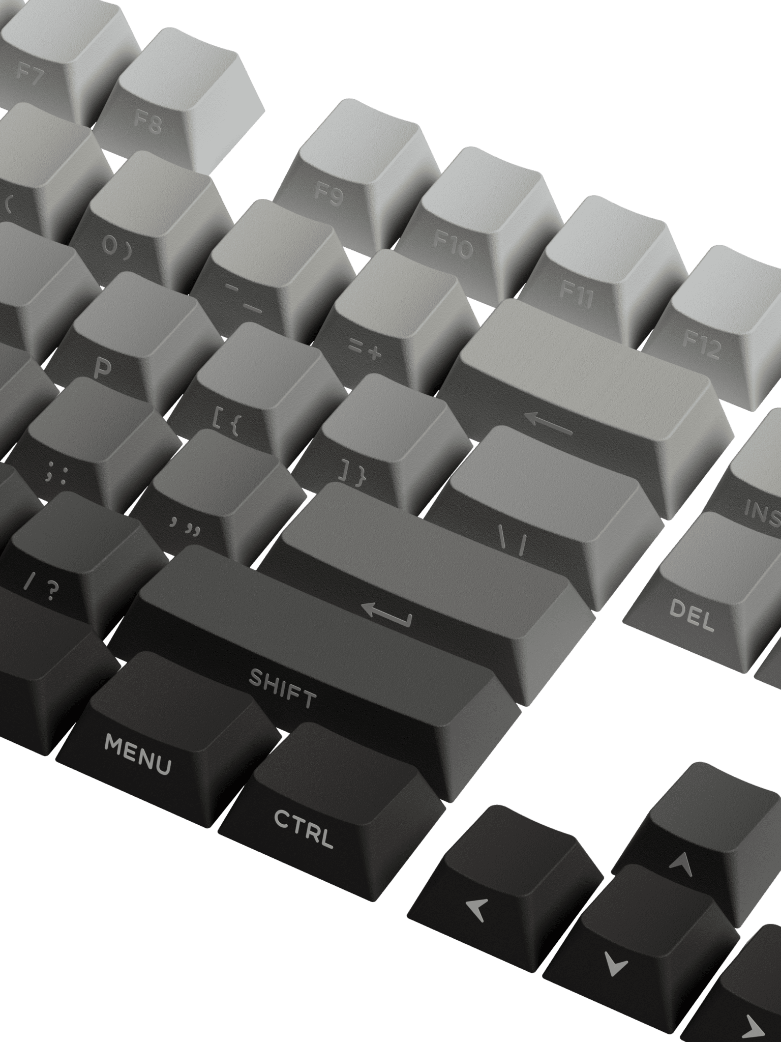 Veekos Black Gradient Keycaps (PBT Double-Shot / Cherry profile / 135 ...