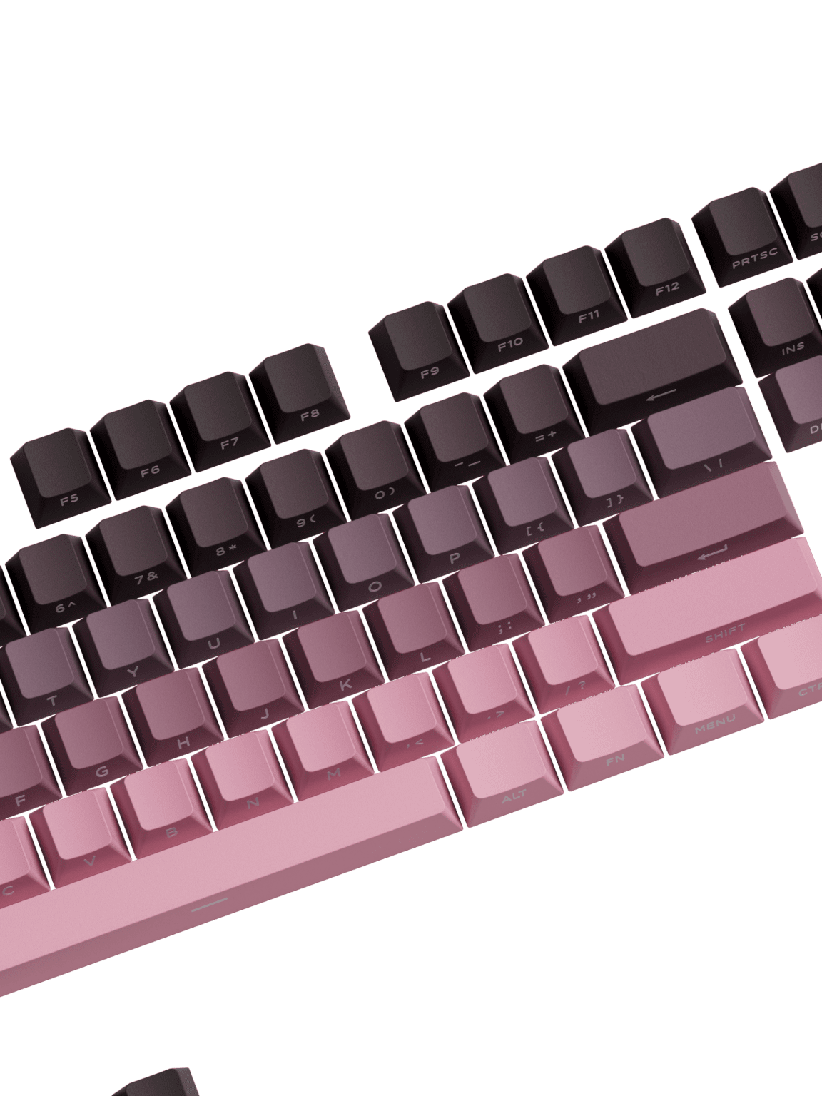 Veekos Black & Pink Gradient Keycaps (PBT Double-Shot / Cherry profile ...