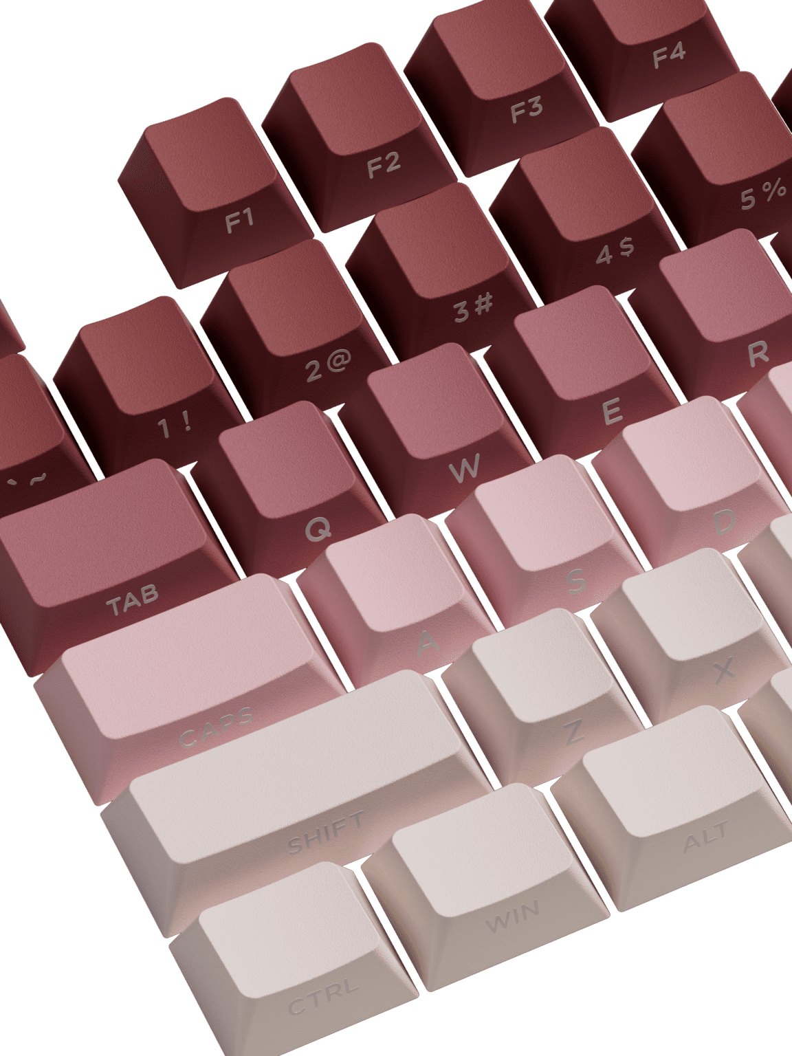 Veekos Rose Latte Gradient Keycaps (PBT Double-Shot / Cherry profile ...