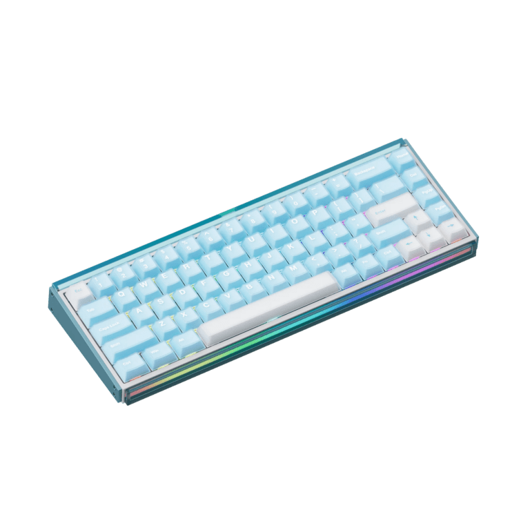 Bàn phím cơ AKKO Ray68 Misty Blue & White – AKKO.VN