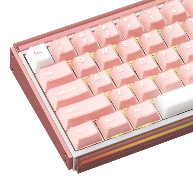 Bàn phím cơ AKKO Ray68 Misty Pink & White – AKKO.VN