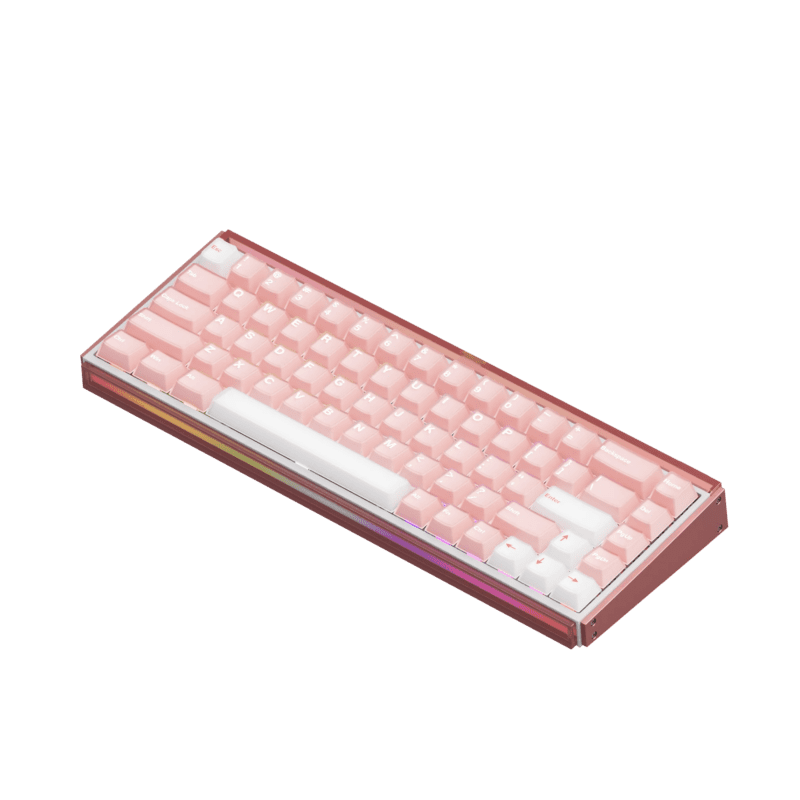 Bàn phím cơ AKKO Ray68 Misty Pink & White – AKKO.VN